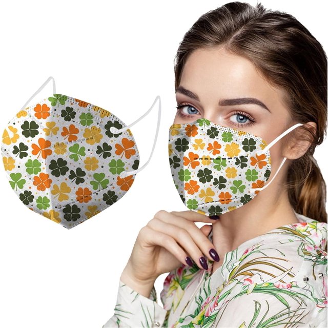 5 Ply Adults/Kids ST Patricks Day FaceMask with 4D Designs, 10 Pack ...