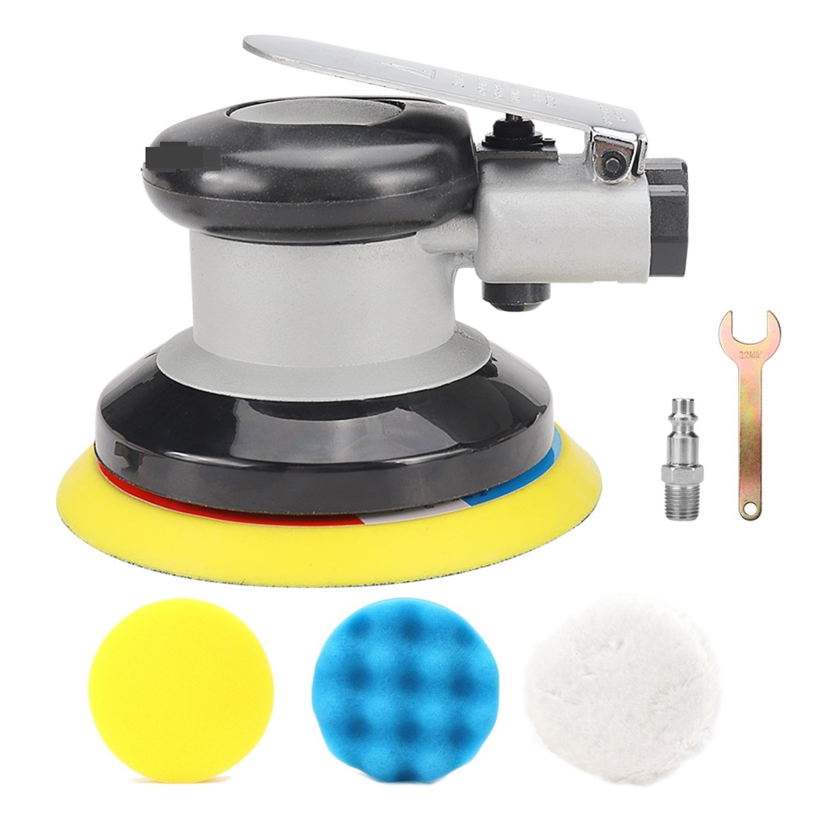 5" Pneumatic Random Orbital Palm Sander Polisher Air Powered Orbit Polisher Polishing Grinding ...