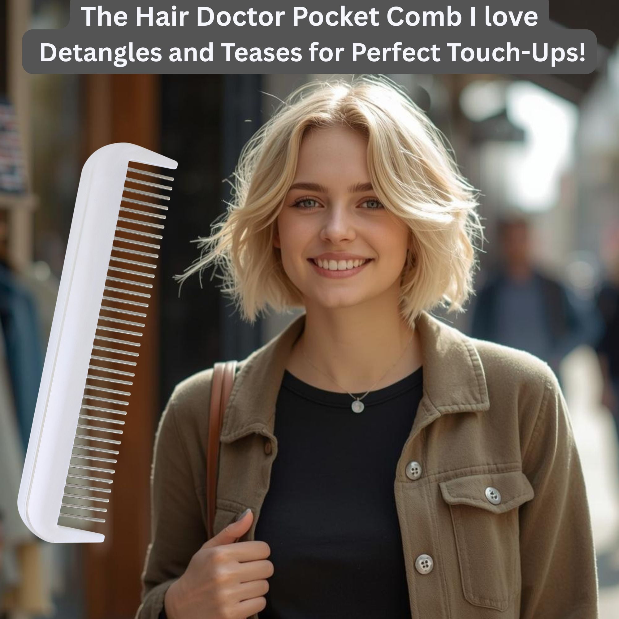 Hair Doctor 5" Pocket Comb with Rotating Pins, Detangles Hair with Less ...