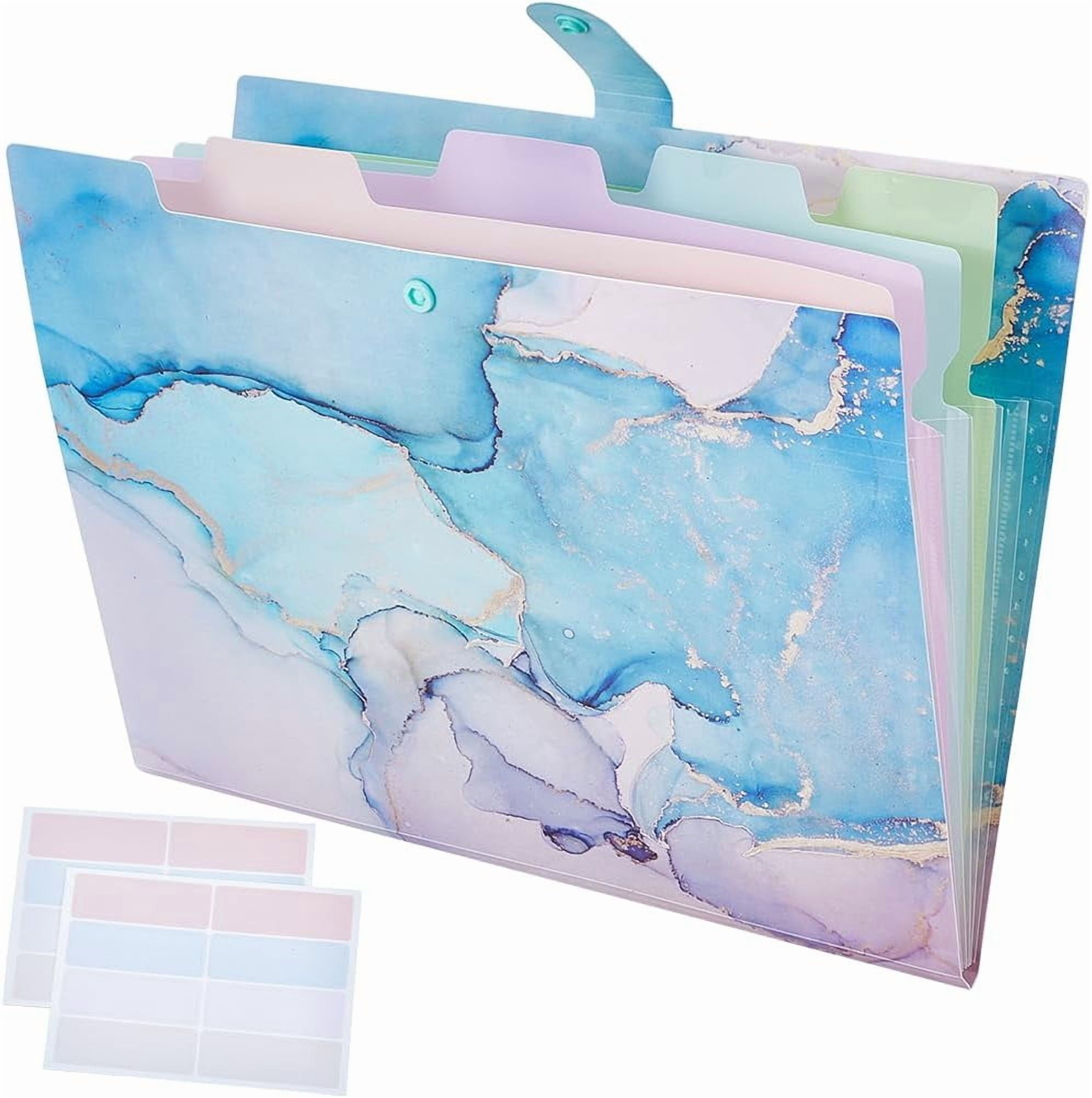 5 Pockets 1/4 Cut Tab Marble Pattern Design File Folders for Office ...