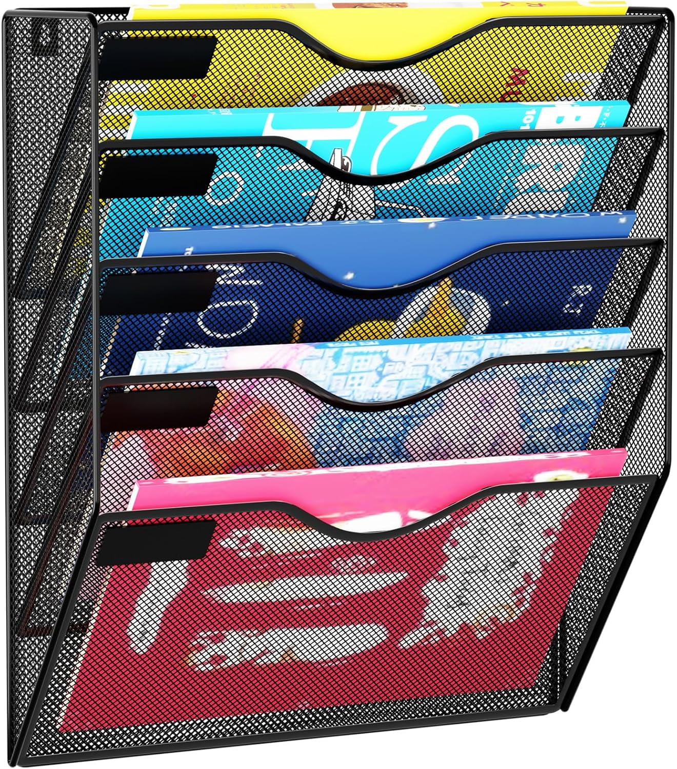 5 Pockets Hanging Wall File Organizer Mail Holder, Mounted Paper ...