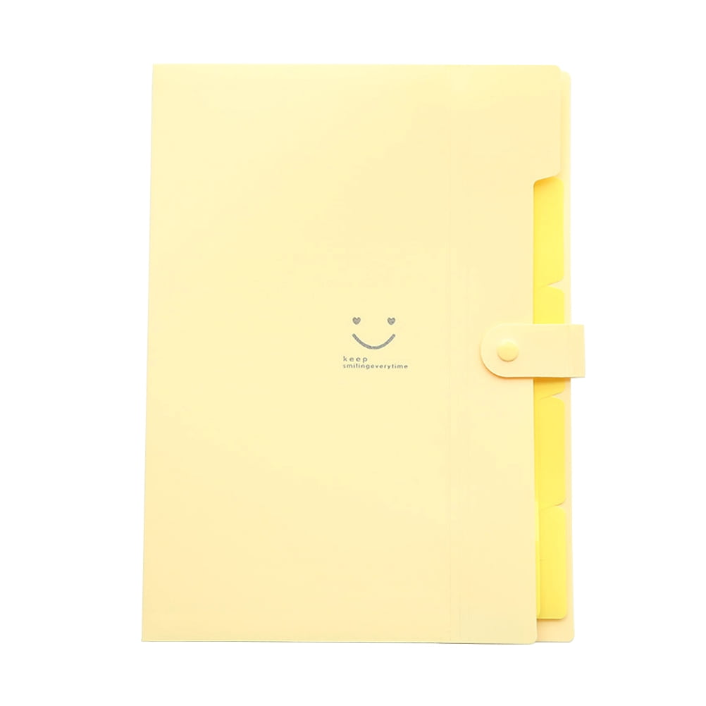 5 Pockets Plastic Expanding File Folders A4 Letter Size Snap Closure ...