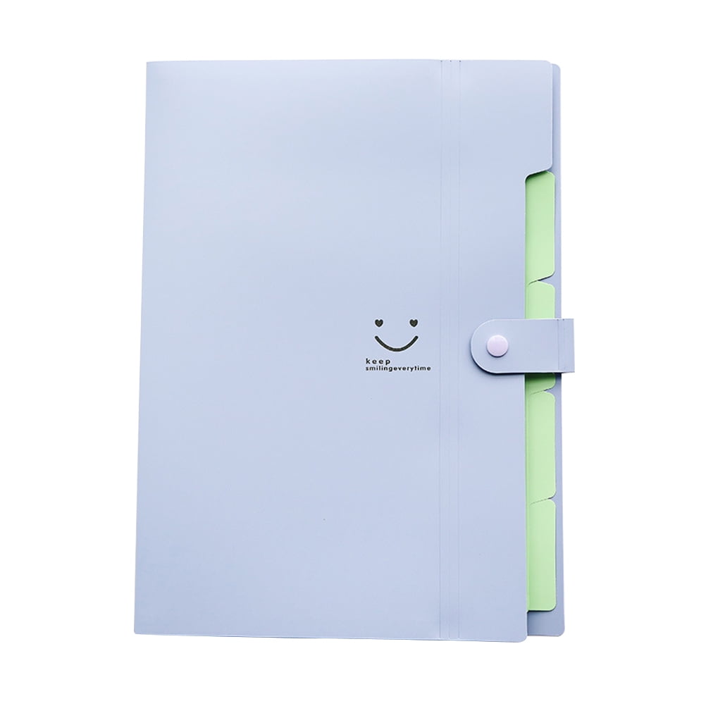 5 Pockets Plastic Expanding File Folders A4 Letter Size Snap Closure ...