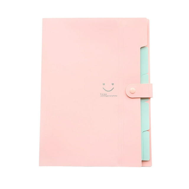 5 Pockets Plastic Expanding File Folders A4 Letter Size Snap Closure ...
