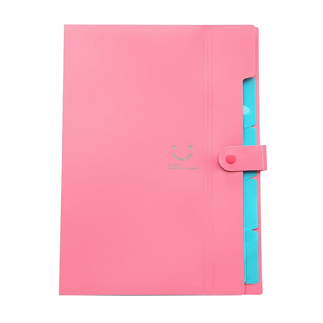 5 Pockets Plastic Expanding File Folders A4 Letter Size Snap Closure ...