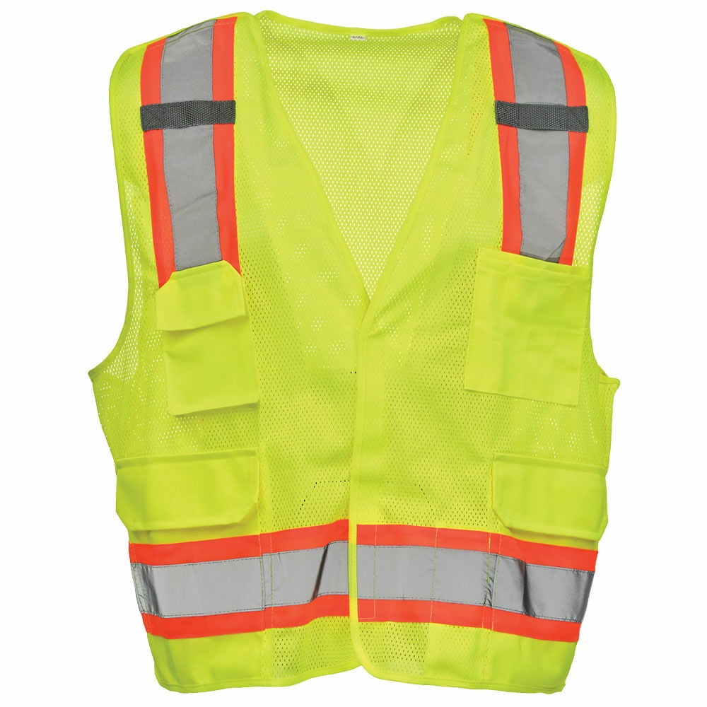 5-Point Breakaway Safety Vest, Hook & Loop, Type R Class 2, Lime ...