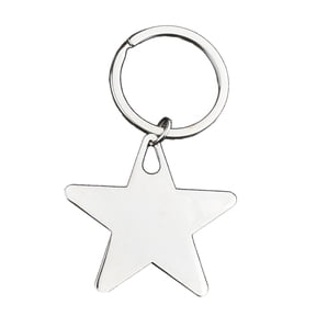 Contemporary Home Living 2" Star-Shaped Nickel-Plated Key Chain With ...