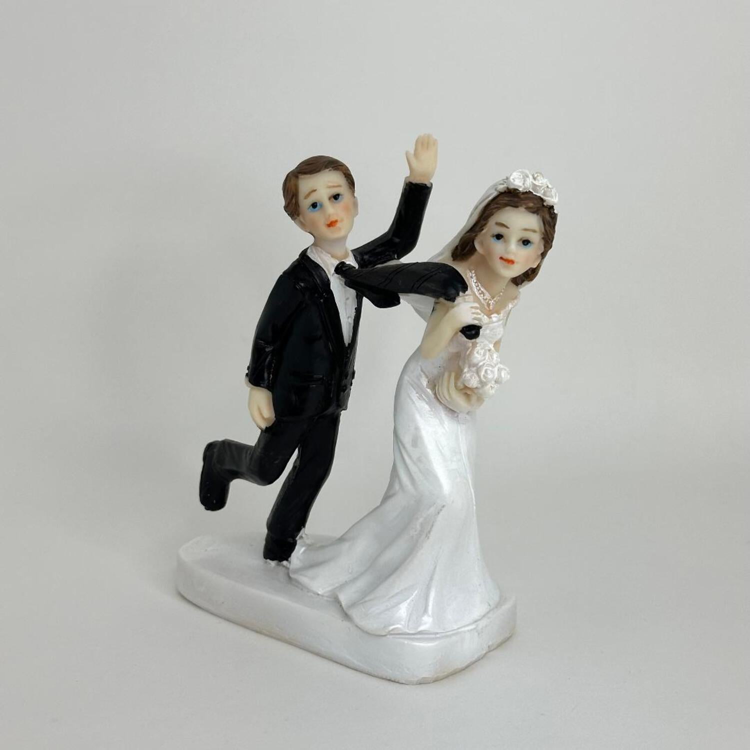 5” Poly Resin Wedding Cake Topper Bride Pulling Groom - Walmart.com