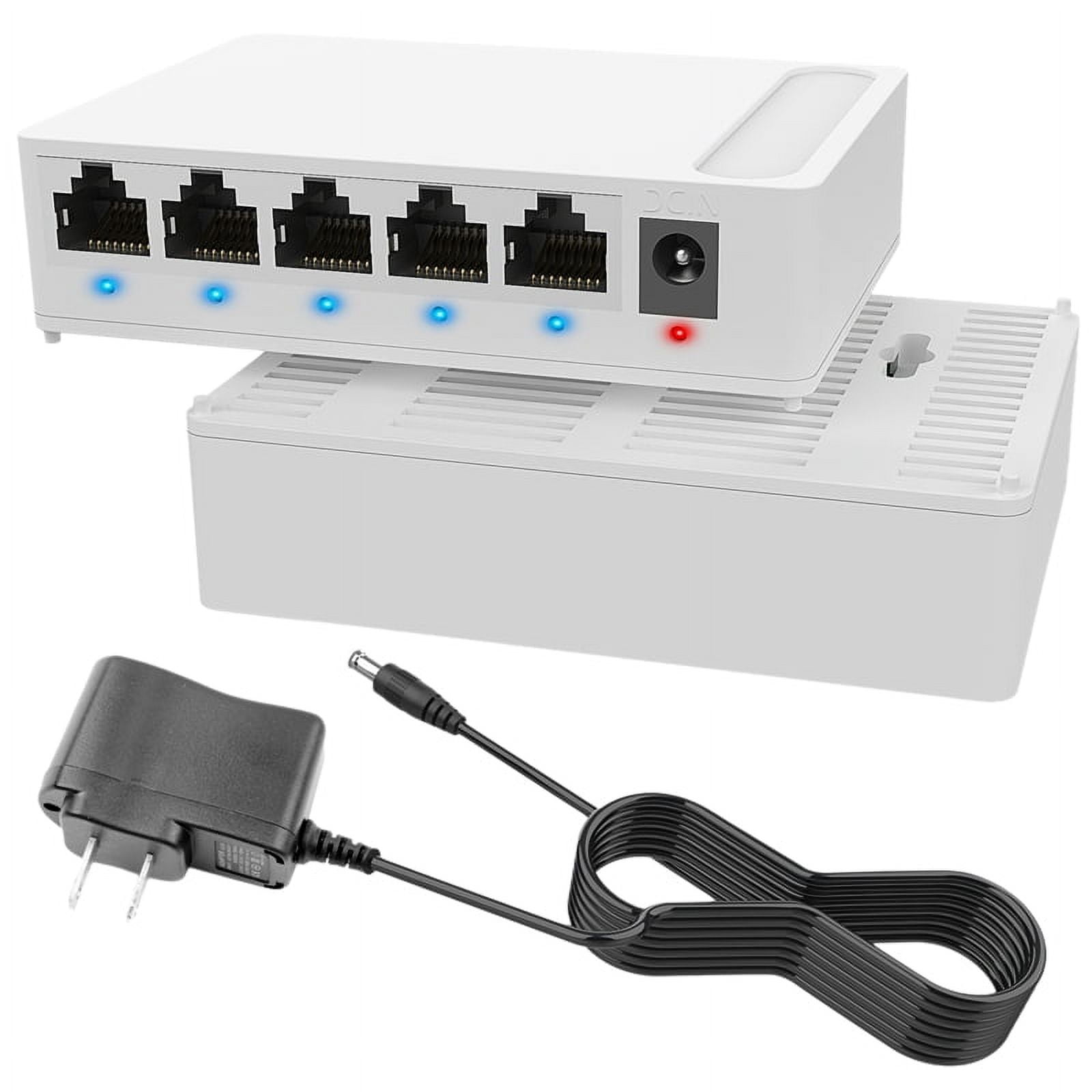 5 Port 1000Mbps Network Ethernet Switch with VLAN 5V Power Supply Home ...