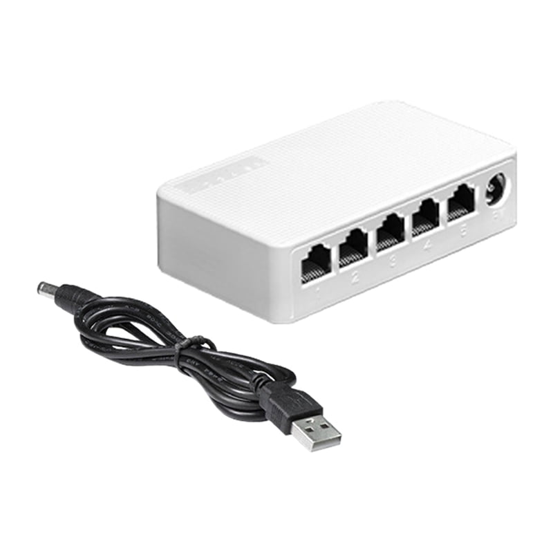 5 Port 100Mbps Ethernet Switch Mini Portable Network Hub Ethernet ...