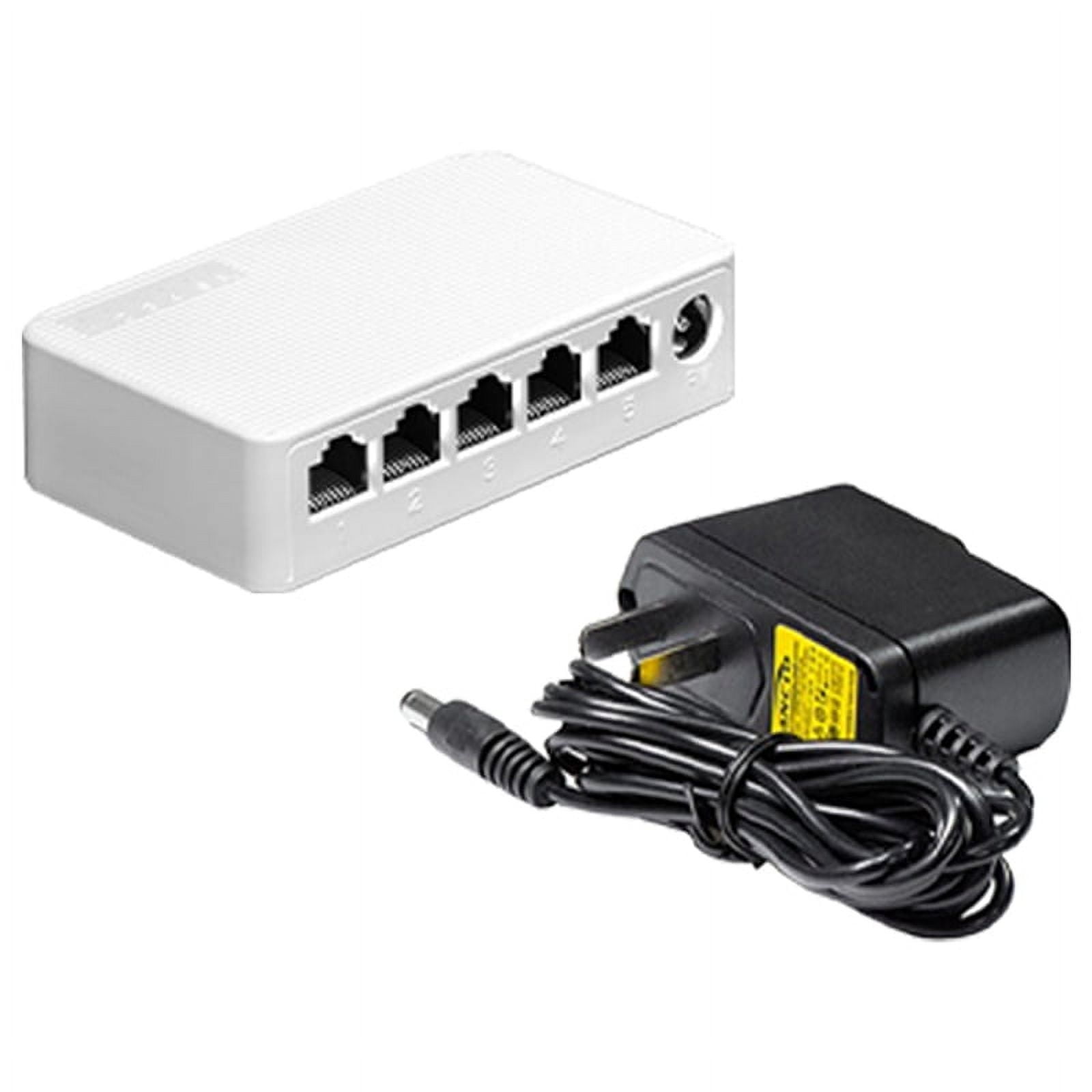 5 Port 100Mbps Ethernet Switch Mini Portable RJ45 Hub Splitter with ...