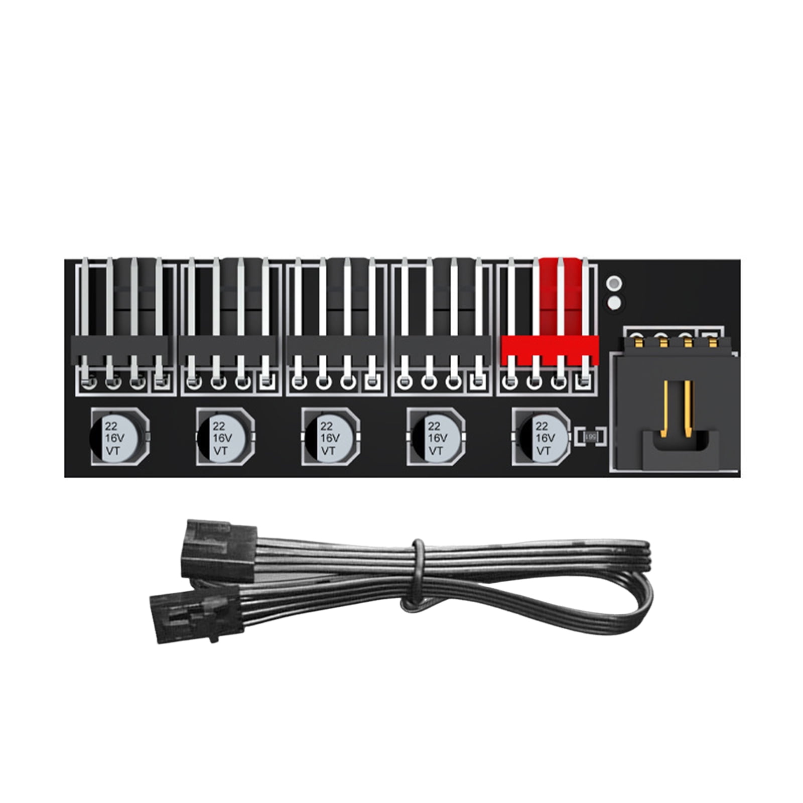 5 Port 4Pin Fan Hub For PC Case Cooling Optimized Airflows Control With ...
