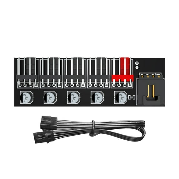 5 Port 4Pin Fan Hub For PC Case Cooling Optimized Airflows Control With ...