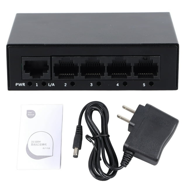 5 Port Ethernet Switch Professional High Speed 10 100Mbps Iron Shell 5 ...