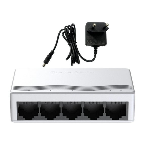 5 Port Gigabit Switches Plugs and Play Plastic Case Multiple Device ...