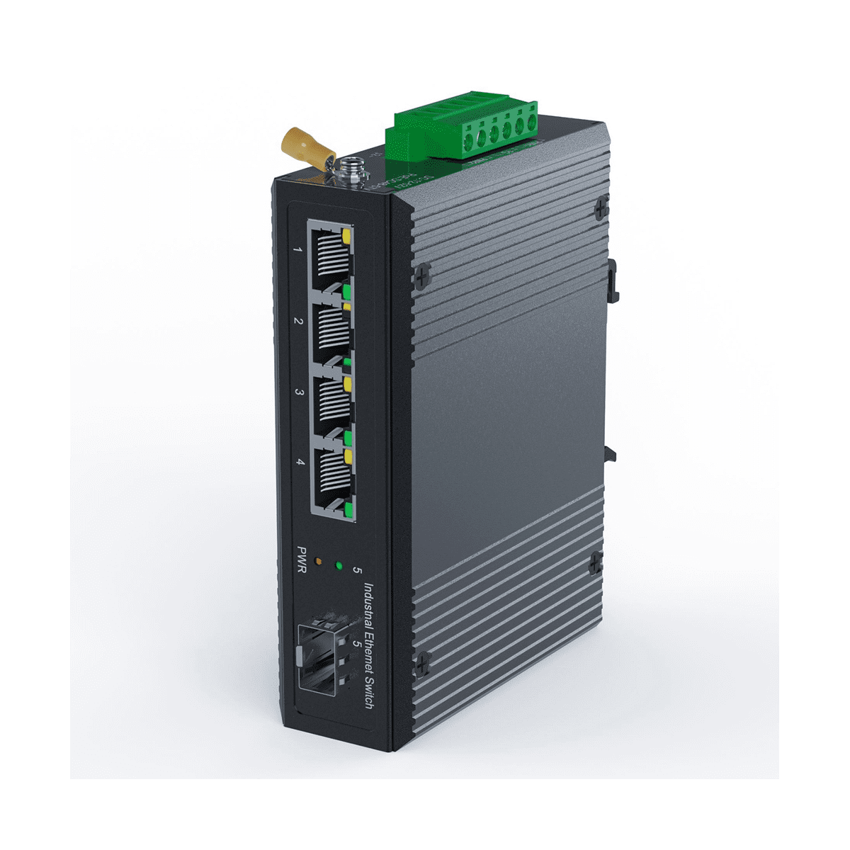 5 Port Industrial PoE Gigabit Din Rail Ethernet Switch, 4 Port Switch with SFP 10/100/1000Mbps ...