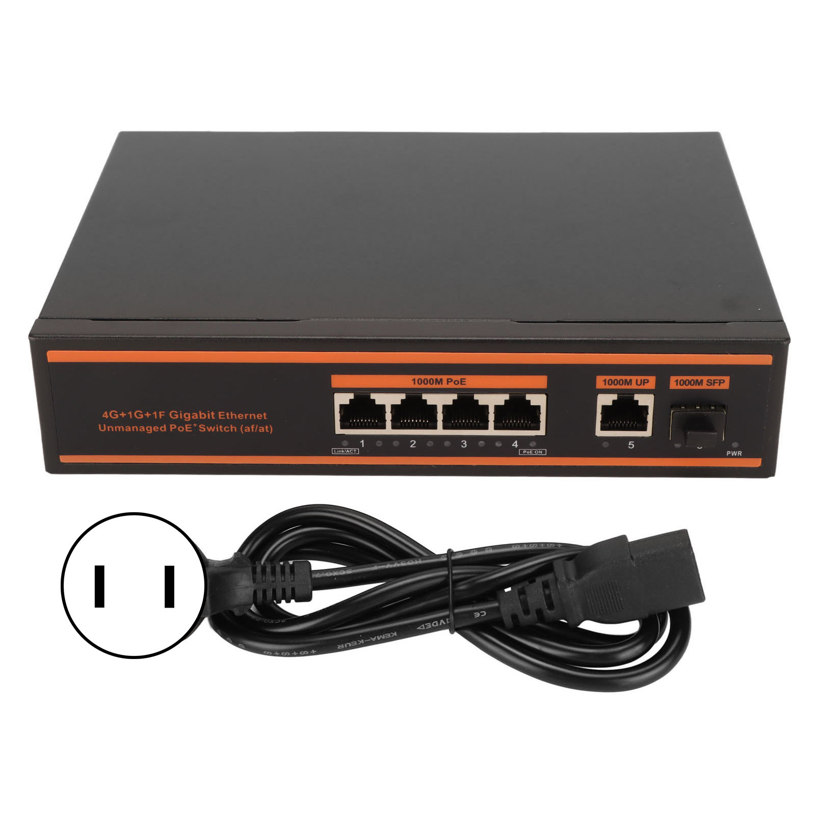 5 Port PoE Switch 4x1000Mbps PoE 1xUplink Gigabit Port 1xSFP 802.3af/at ...