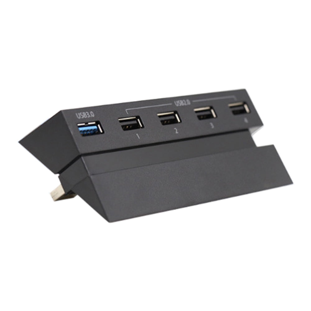 5-Port USB Hub for PS4, ABS Material, 1 USB3.0 and 4 USB2.0 Ports, High Speed, Expand Peripheral ...