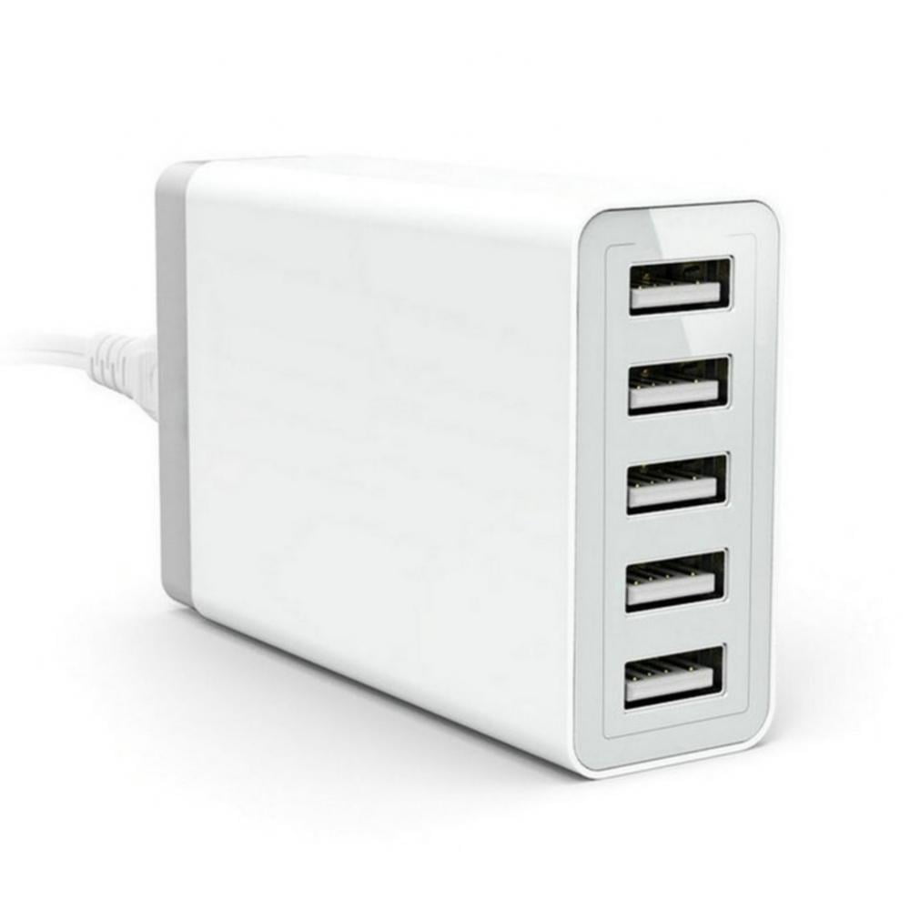 5 Port USB Wall Charger Hub, 40W 8A, Desktop USB Charging Station for ...