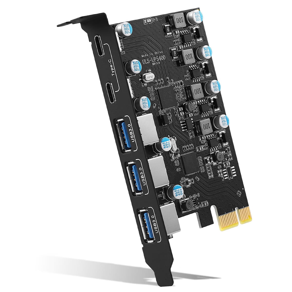 5 Ports USB 3.0 PCI Express (PCIe) Expansion Card (3 USB Type-A and 2 USB Type-C Ports), Desktop ...