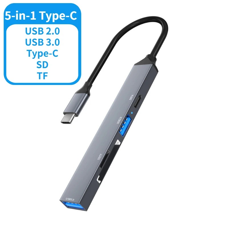 5 Ports USB C Docking Station Speed 5Gbps Multi Splitter Adapter USB 3. ...