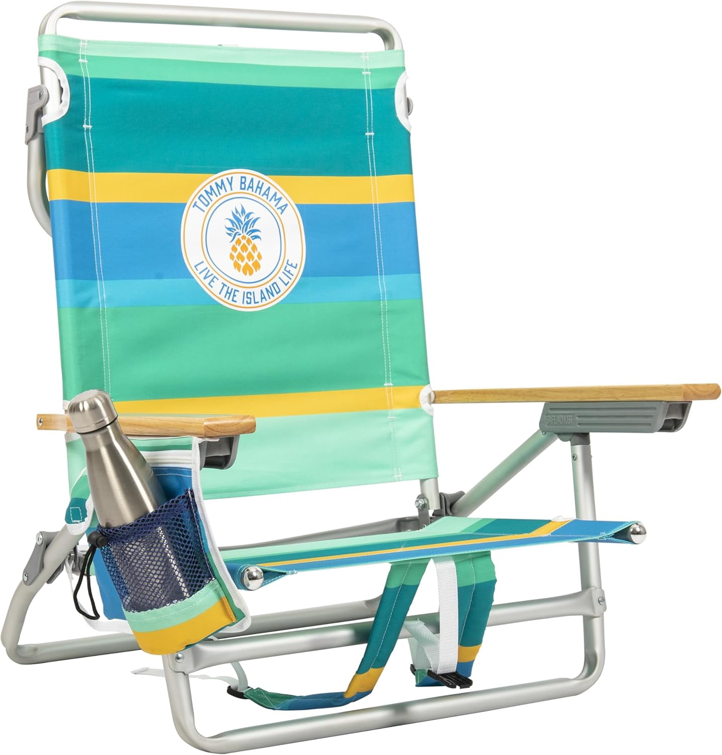 5-Position Classic Lay Flat Backpack Beach Chair with Cooler and Cup ...