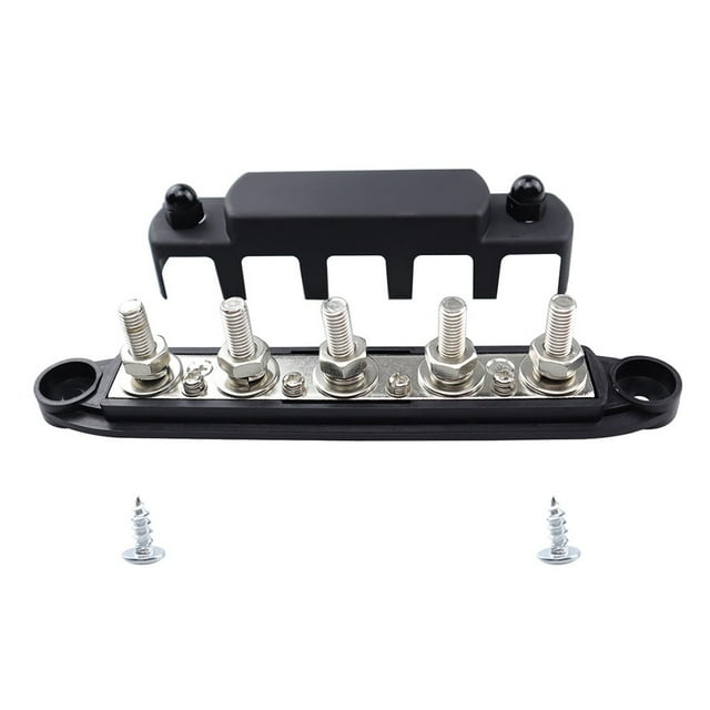 5 Post Power Distribution Block Terminal Screw Bus Bar DC M6 black&red ... 5 Post Power Distribution Block Terminal Screw Bus Bar DC M6 black&red ...