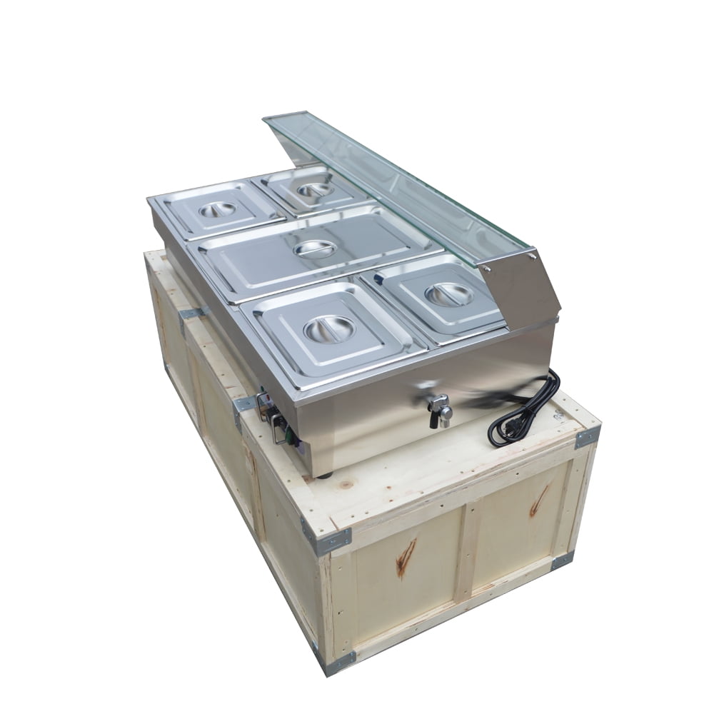 5-Pot Buffet Food Warmer Server Commercial Kettle Professional 110V ...