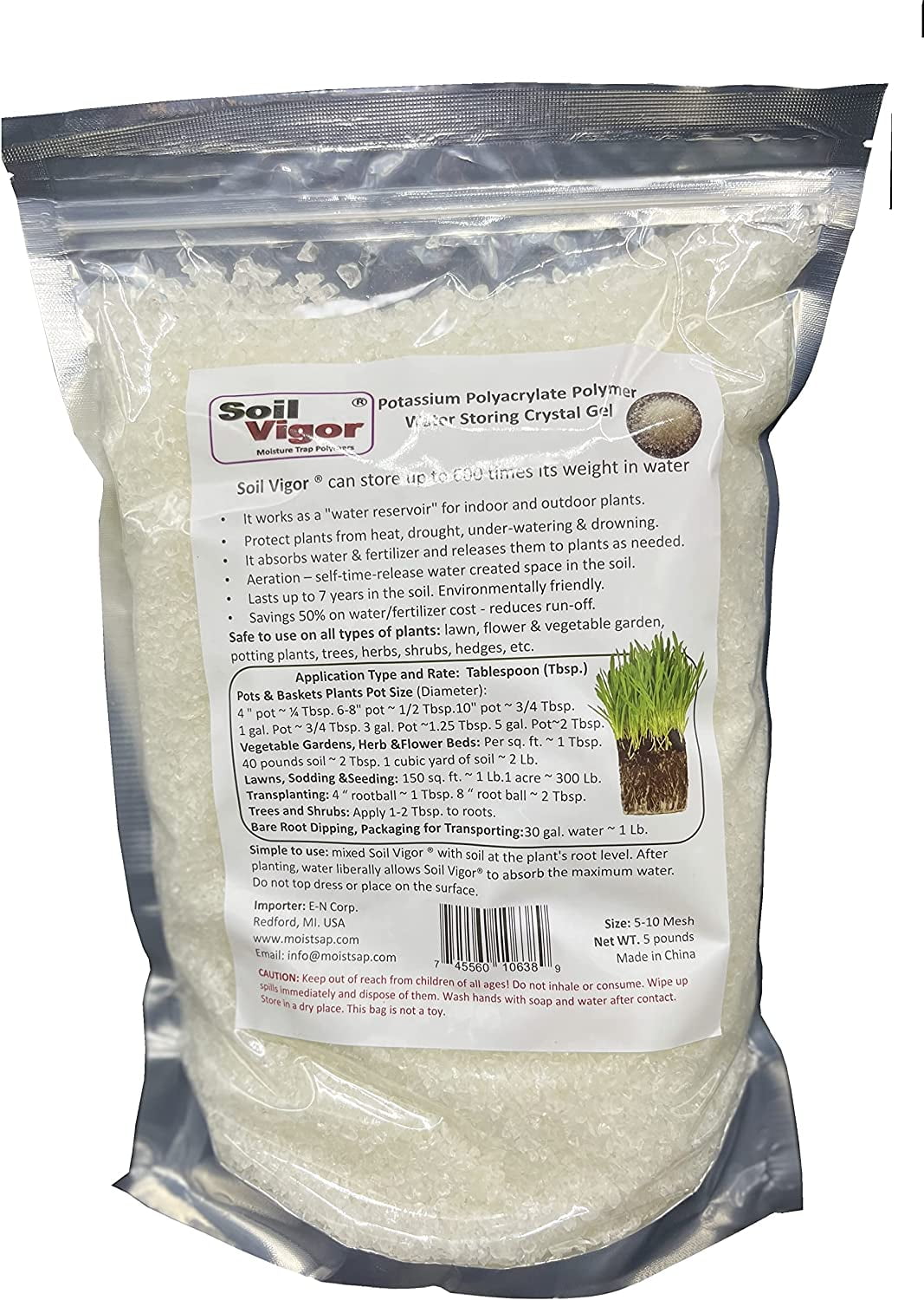 5 Pound Soil Moisture Trap Potassium Polyacrylate Super Absorbent ...