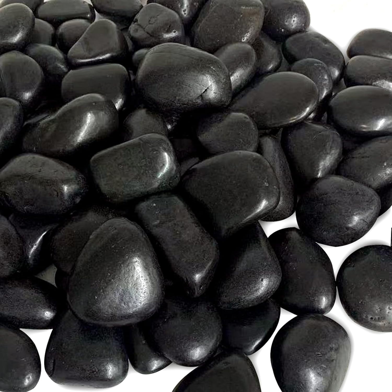 5 Pounds Black Natural Decorative River Pebbles – 2-3 Inch Black ...