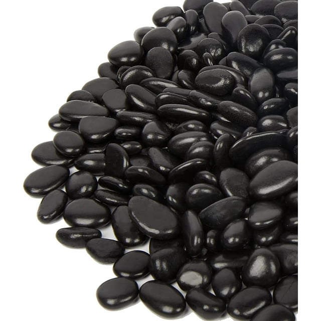 5lbs Small Stones, 3/8-1/2 inch Natural Black River Rocks for Plant ...