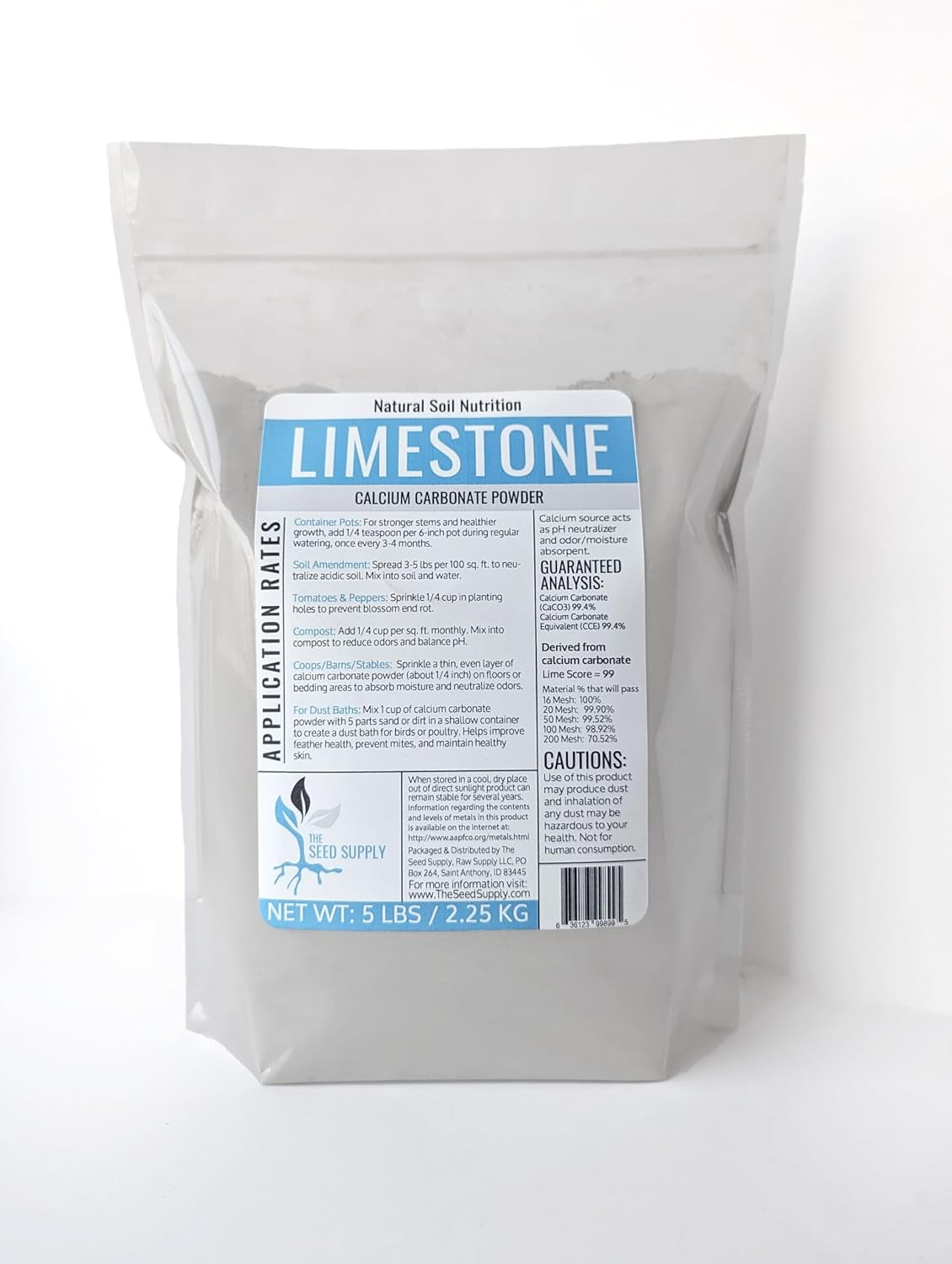 5 Pounds Calcium Carbonate Limestone Powder by The Seed Supply - Rock ...