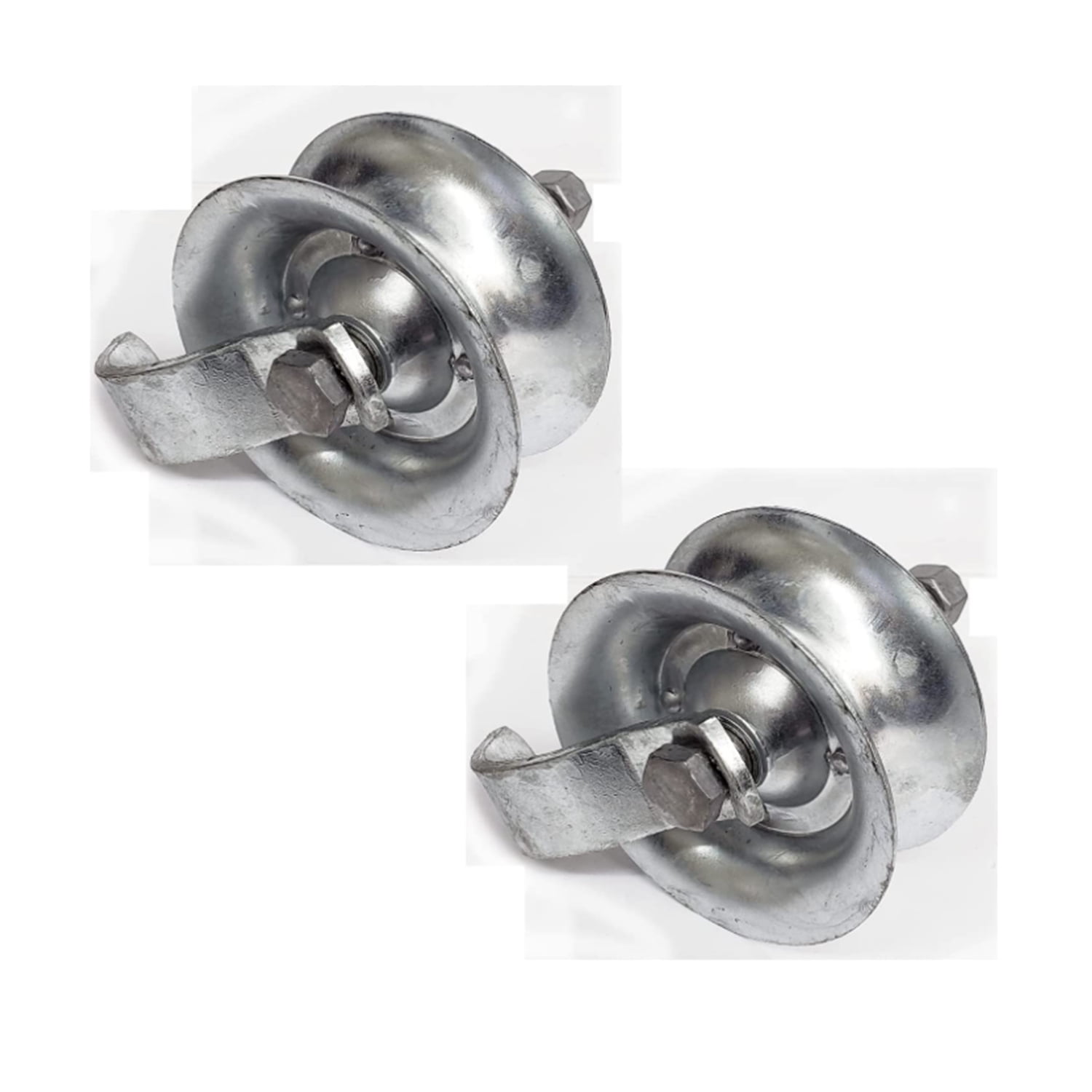 2x 5" Heavy-Duty Galvanized Steel Track Rollers for 1-5/8" Pipe with ...