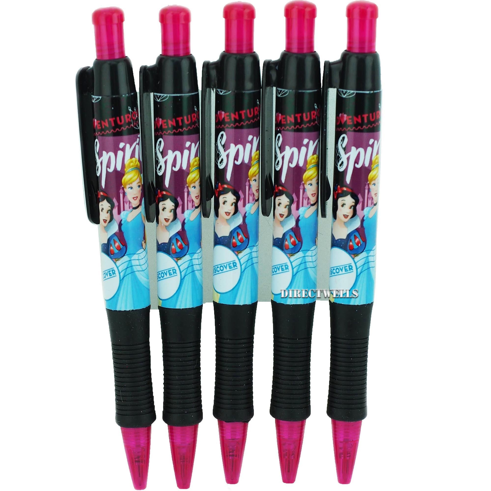 5 Princess Snow White , Cinderella and Rapunzel Retractable Pens Pack ...