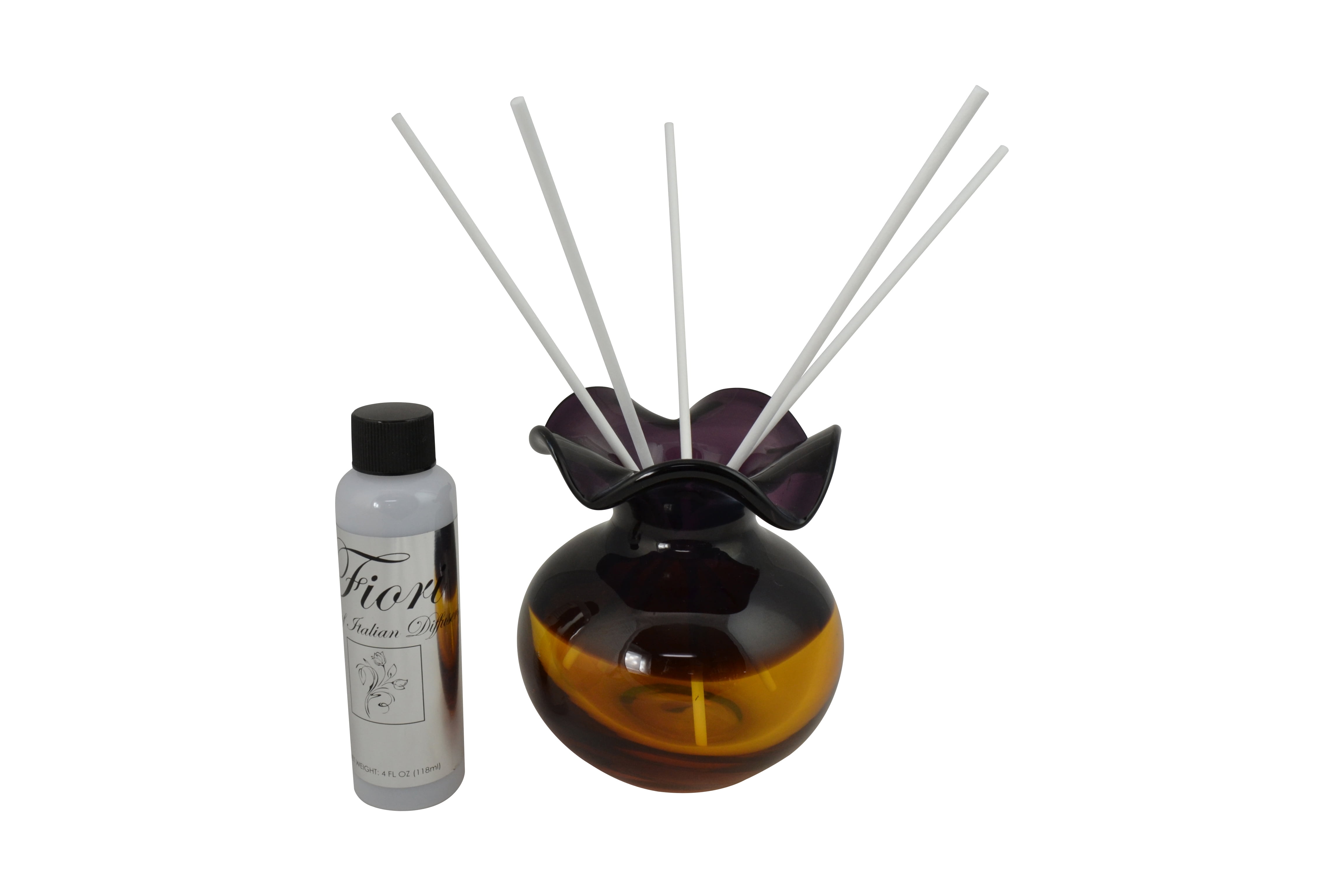5" Purple and Amber Glass Vase Aroma Diffuser - Walmart.com