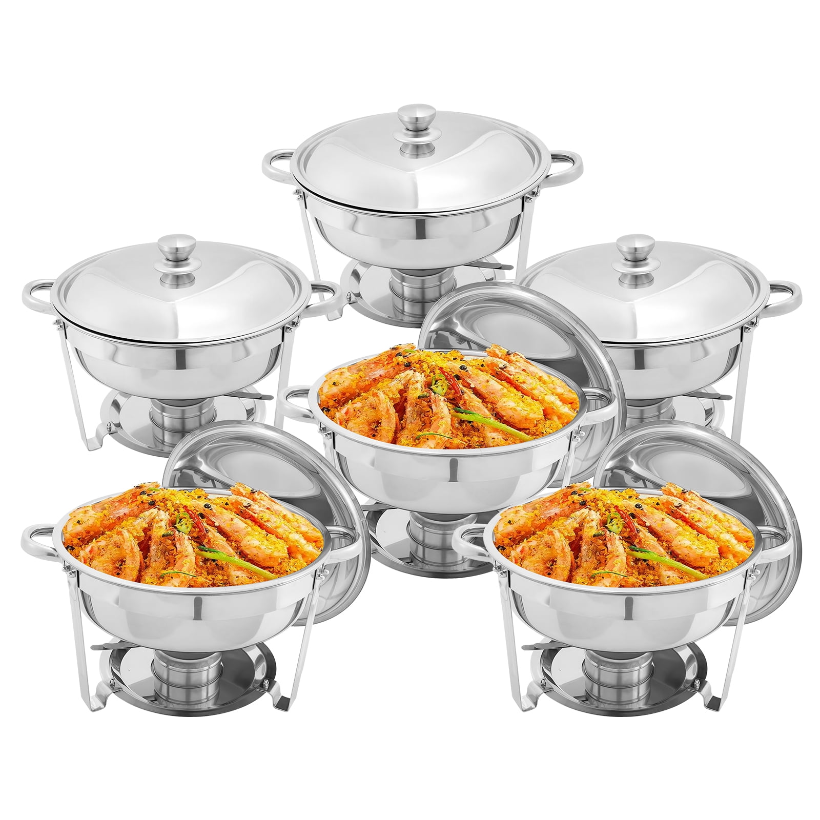 5 QT/5L Chafing Dishes, 6 Pack Premium Stainless Steel Complete Set ...