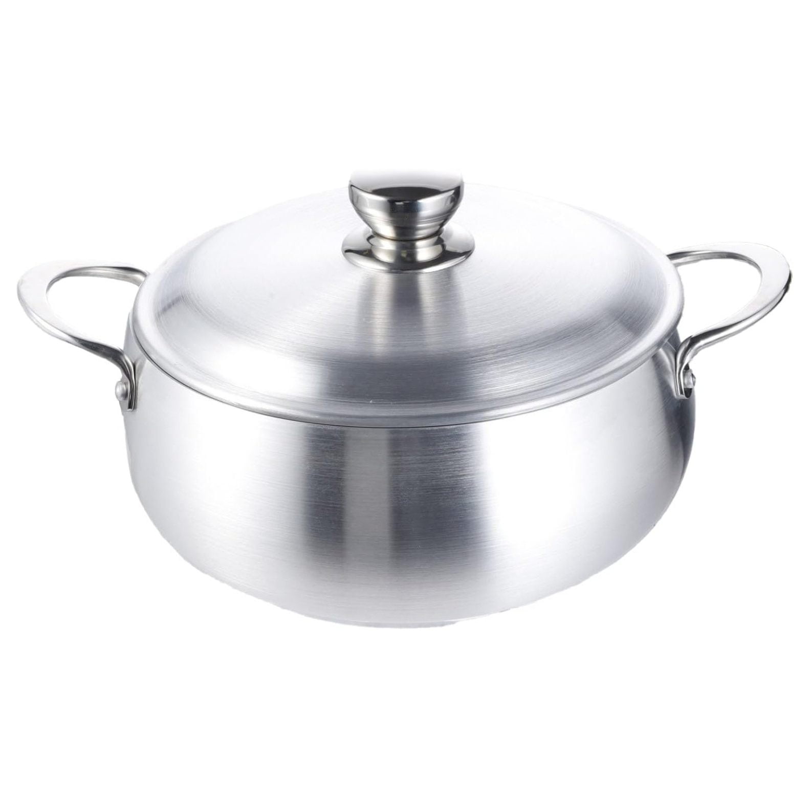 5 QT Aluminum Caldero Pot with Lid - Heavy Gauge Silver Cookware for ...