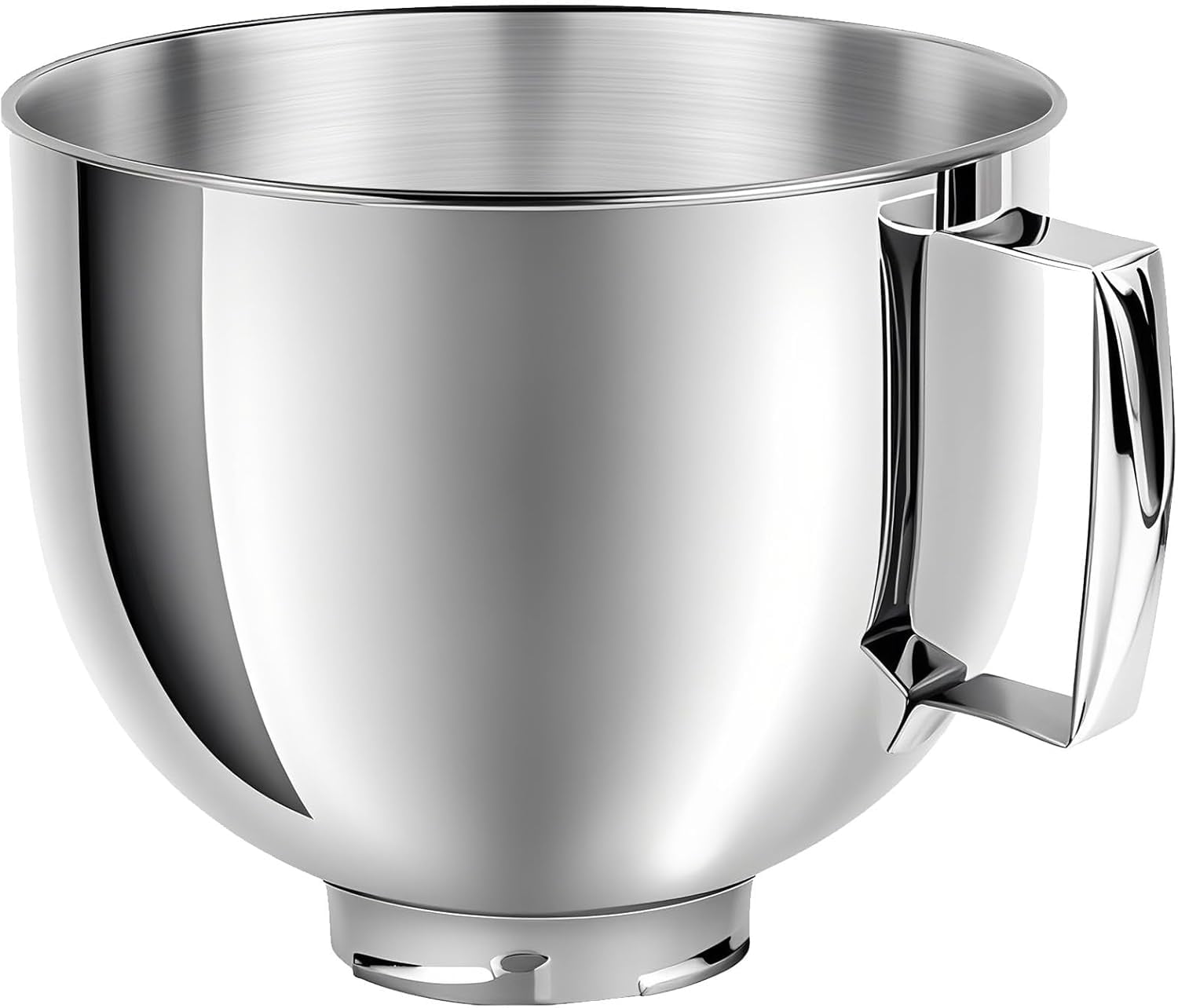 5 QT Stainless Steel Mixer Bowl with Anti-Slip Handle, Compatible with KitchenAid Artisan ...