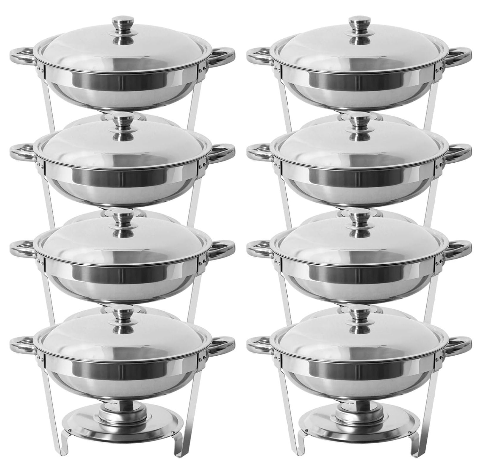5 Qt Chafing Dish Buffet Set, Stainless Steel Round Chafers and Buffet Warmers Sets with Food ...