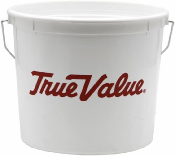 5 Quart, 1.25 Gallon White Plastic Reinforced Rim Paint Pail Bucket w ...