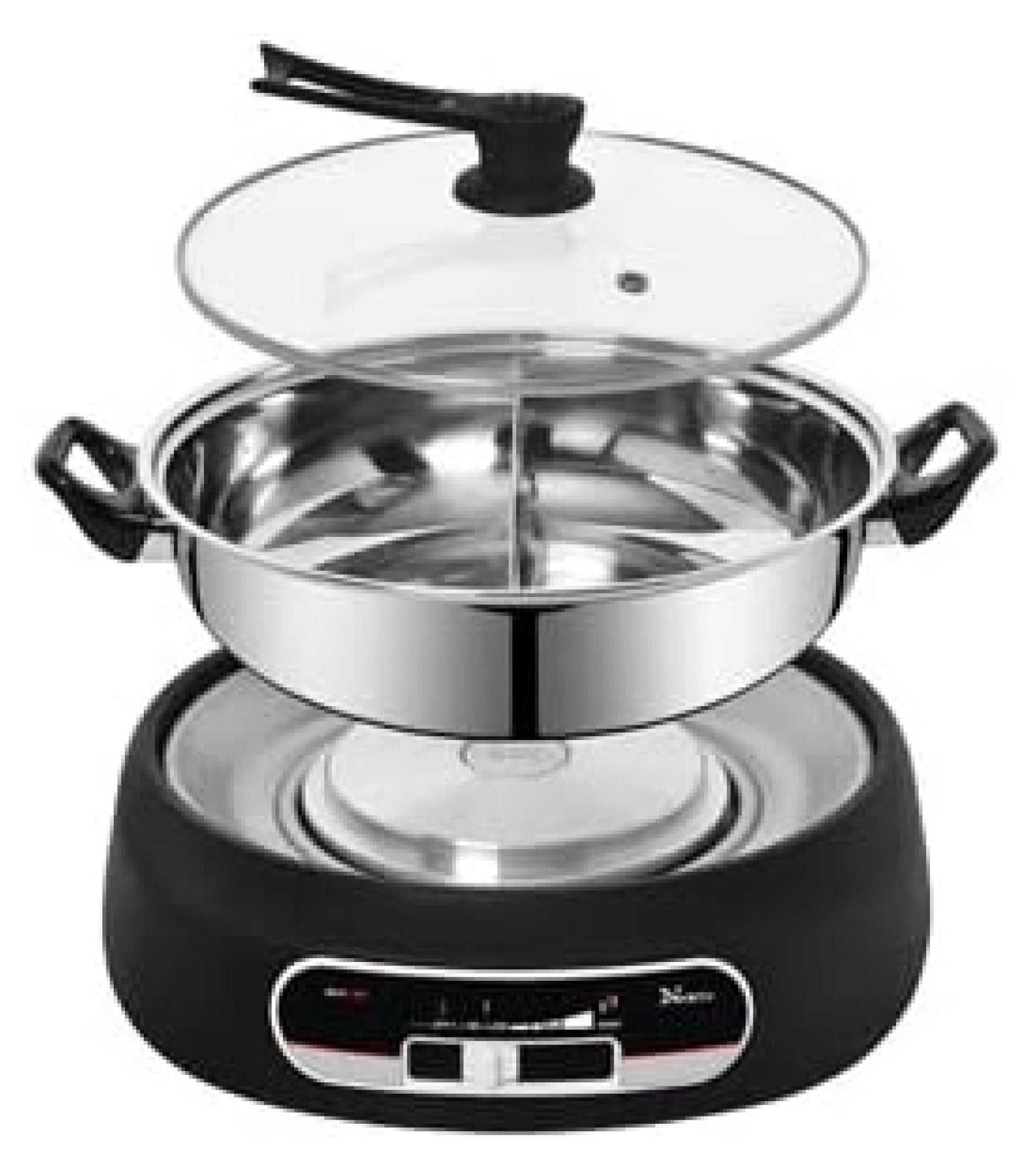 5 Quart 2 Way Divided Hot Pot, Powerful 1600W Rapid Heating ...