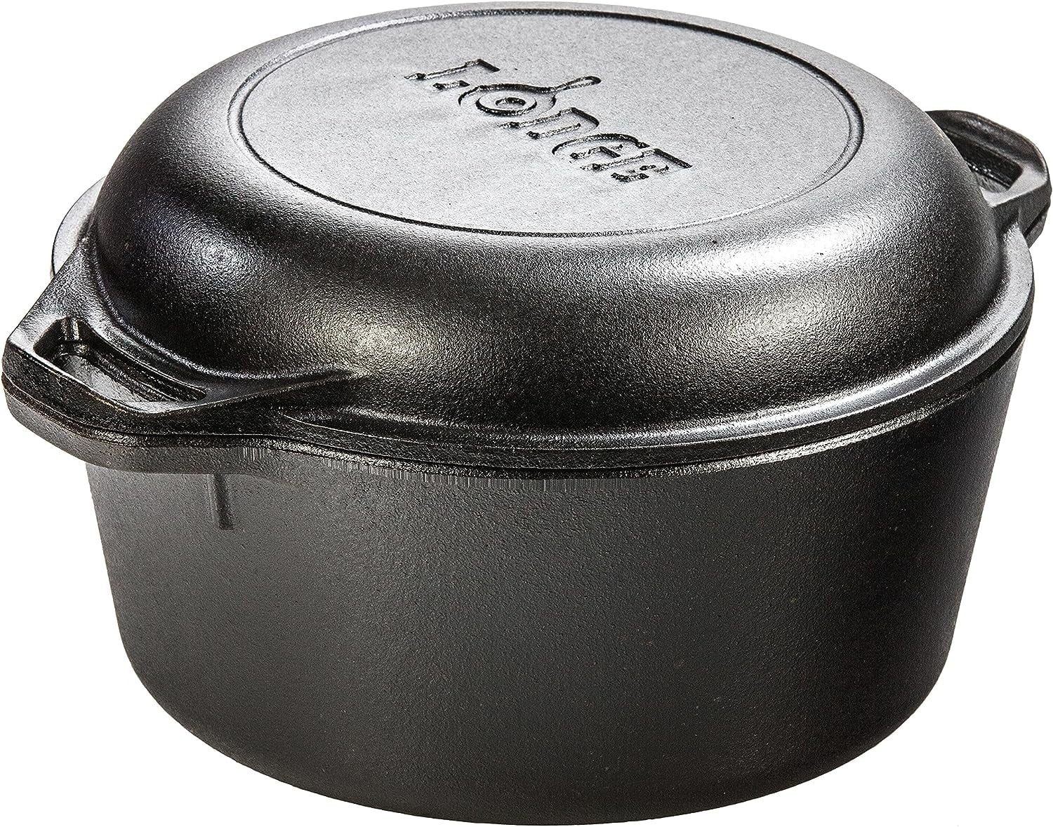 5 Quart Cast Iron Double Dutch Oven – Pre-Seasoned – Lid Converts to 10 ...