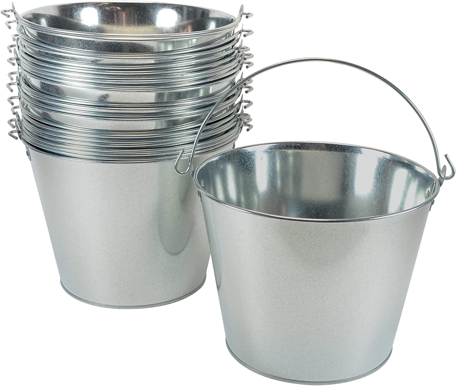 5-Quart Galvanized Pail Beer Bucket 9x9x7 inches (Pack of 12) - Walmart.com