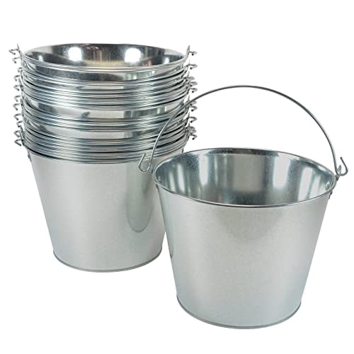 5-Quart Galvanized Pail Beer Bucket 9x9x7 inches (Pack of 12) - Walmart.com