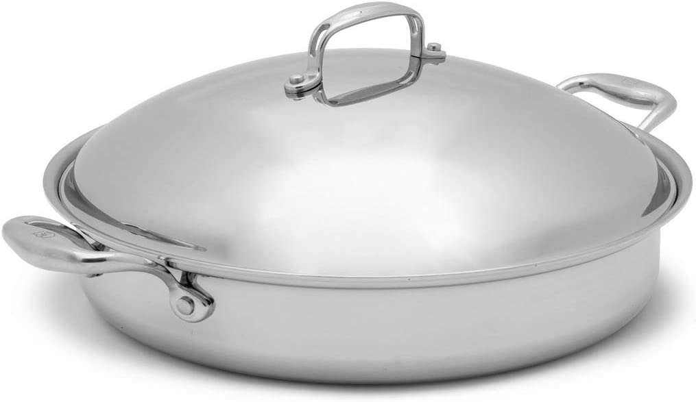 5 Quart Sauteuse Pan with Lid - Titanium Strengthened 316Ti Stainless ...