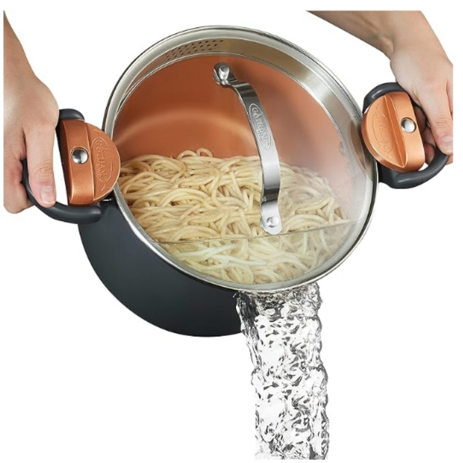 "5 Quart Stock Pot Multipurpose Pasta Pot with Strainer Lid & Twist and ...