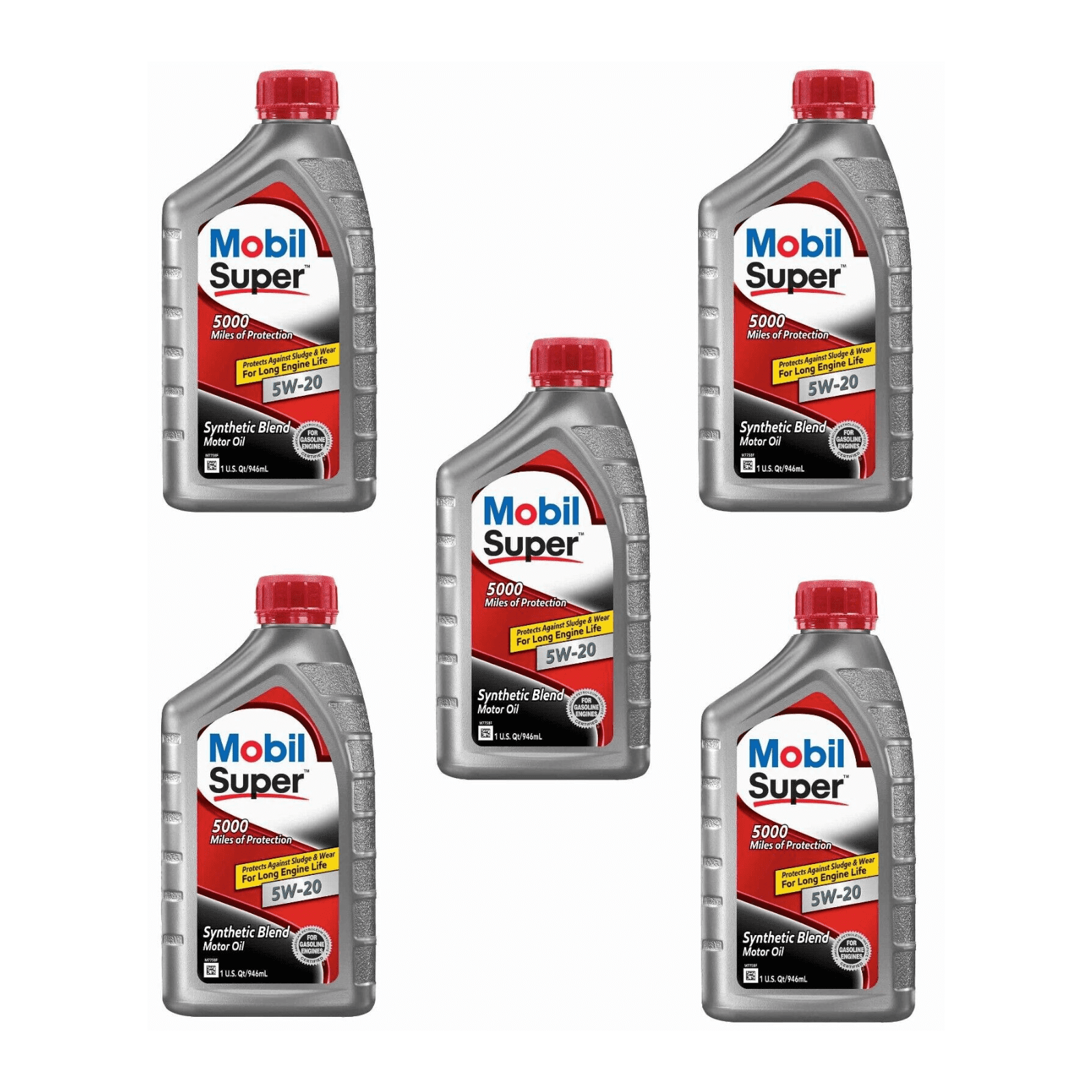 5 Quarts Engine Motor Oil Exxon Mobil SUPER Synthetic Blend SAE 5W-20 ...
