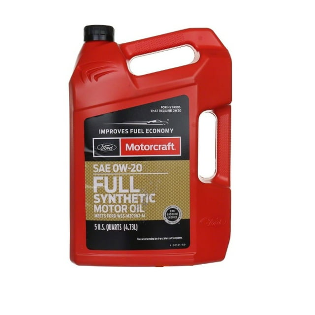 5 Quarts Engine Oil FORD MOTORCRAFT Premium Synthetic Blend SAE 0W-20 ...