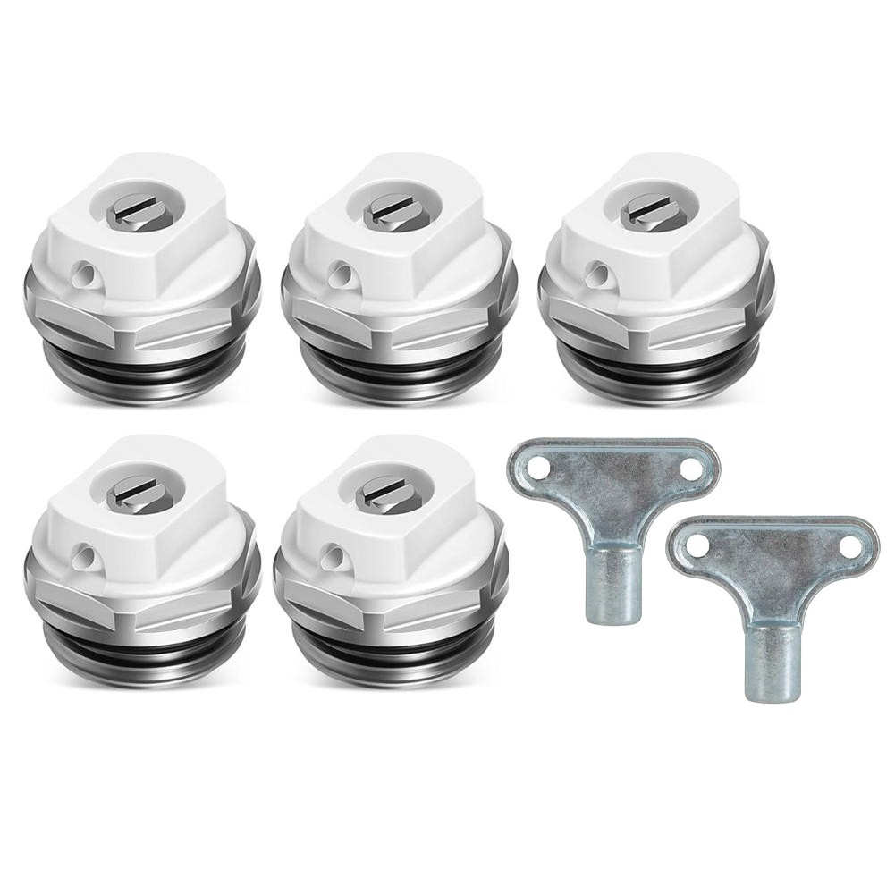 5 Radiator Vent Valves with 2 Key Radiator Vent Valves Manual Heating ...