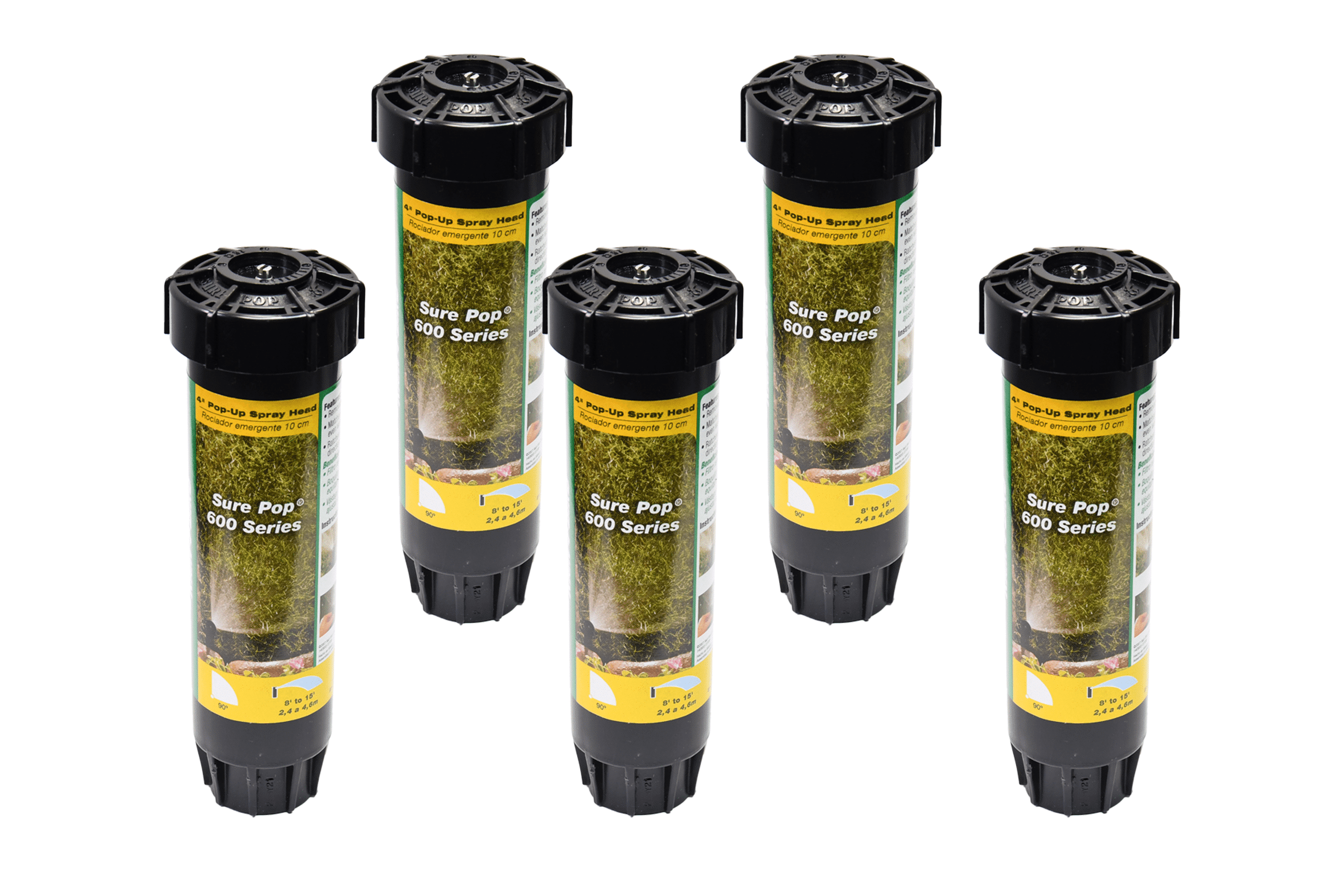 (5) Rain Bird SP40QSN Sure Pop 600 Series Pop-Up Sprinkler 90° Quarter ...